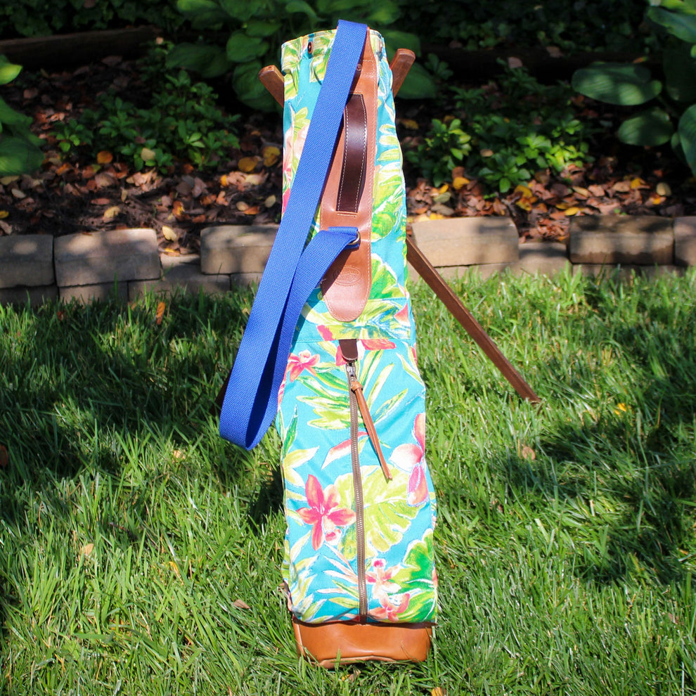 Lagoon Tropical Floral/Saddle Heritage Sunday Golf Bag – Hickory Golf Store